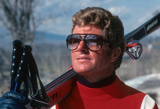 FORMER OLYMPIC SKIIER Stein Eriksen posing during photo shoot UTAH- Old ...