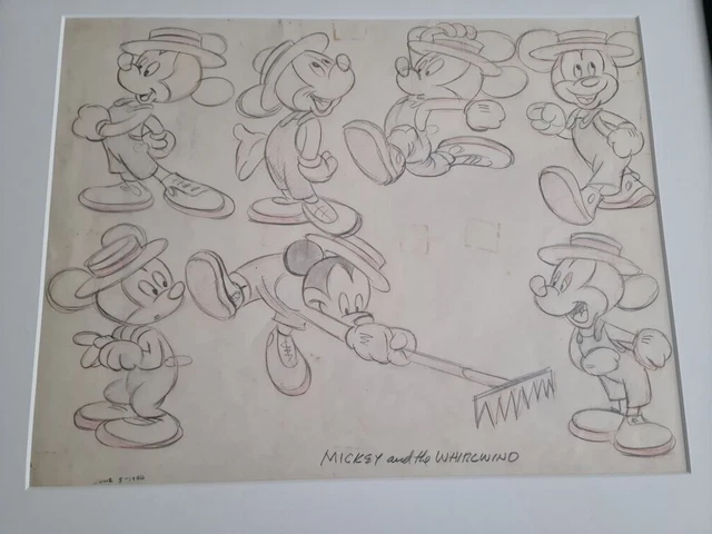 ORIGINAL 1940 DISNEY Character Sheet Artwork Mickey Mouse and the ...
