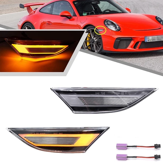DYNAMIC SIDE INDICATOR LED Repeater Light Fit 911 Carrera 991 Boxster ...