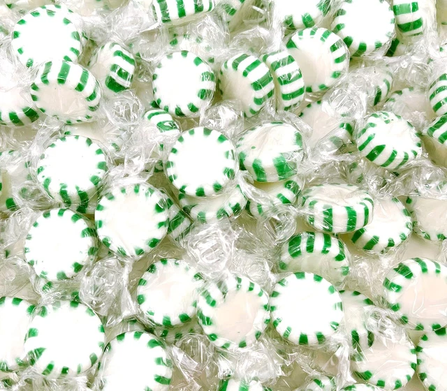 SPEARMINT STARLIGHT MINTS Hard Candy, Green White Color, 6 Pound Bag ...