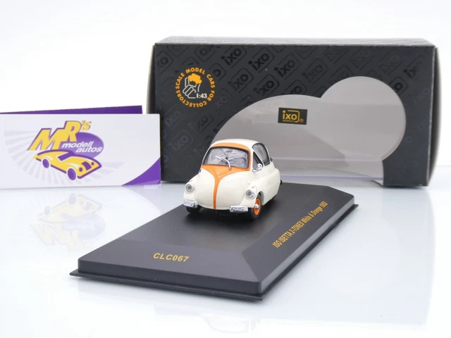MODELLAUTO IXO MODELS CLC067 # Iso Isetta Baujahr 1953 " weiß-orange ...