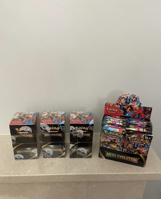 POKEMON TCG MEGA Evolution X3 Half Booster Boxes + X1 Full Booster ...