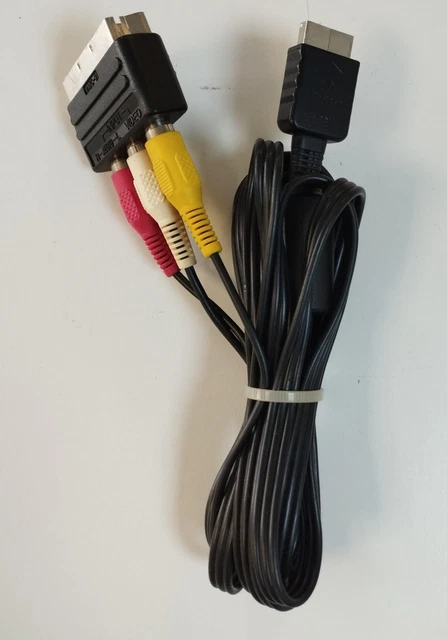 SONY PLAYSTATION 1 câble TV vidéo audio RCA + adaptateur Peritel ...