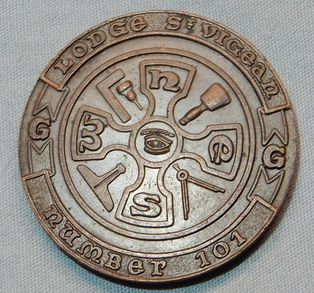 VINTAGE MASONIC MARK PENNY TOKEN LODGE ST VIGEAN No 101 SCOTLAND £11.50 ...