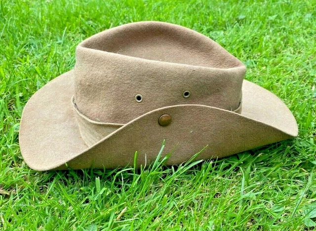 WW2 BRITISH ARMY Slouch Hat + Original Pugaree, Sweatband & Chinstrap ...