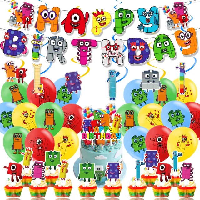THE NUMBERBLOCKS BIRTHDAY Party Decoration Cartoon Numberblocks Balloon ...