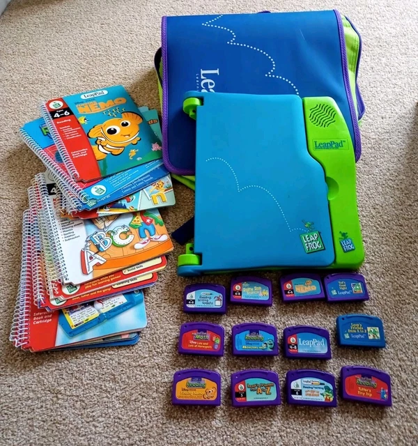 LEAPFROG LEAPPAD LEARNING System with Blue Carry Case, 12 Books & 12 ...