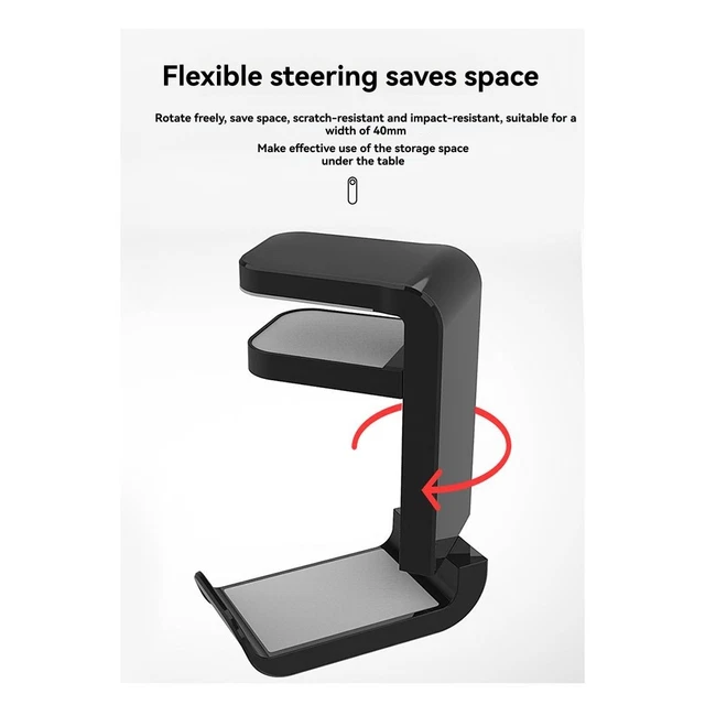 360° ROTATING HEADPHONE Stand Desktop Headset Holder Wall Mount Desk ...