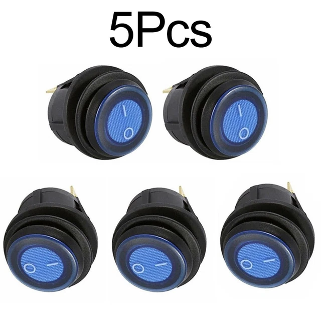 VERSATILE ROCKER SWITCH 5PcsSet 12V 20A Car SPST Auto Marine Round ...