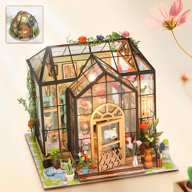 DIY MINIATURE HOUSE Kit with LED Light Creative Dollhouse Model Kit £25 ...