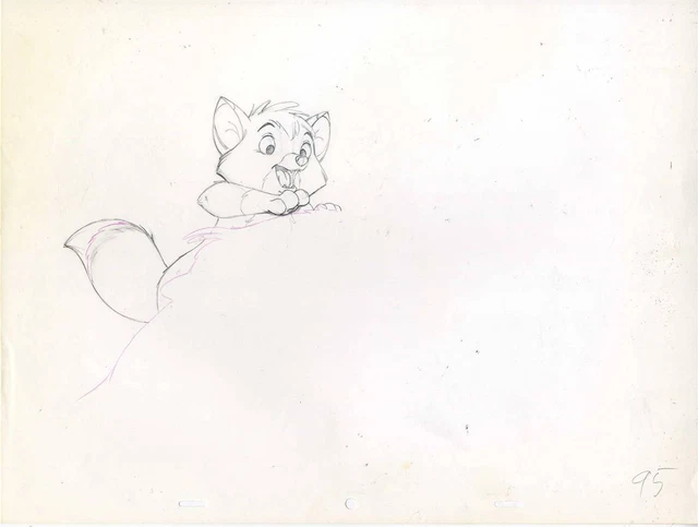 ORIGINAL PRODUCTION DRAWING of Tod from Fox and the Hound (1981) $175. ...