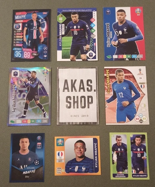 KYLIAN MBAPPE TRADING Cards & Stickers PANINI & TOPPS Paris Saint ...