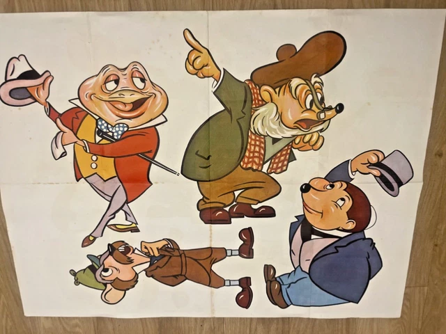 VINTAGE WALT DISNEY - WIND IN THE WILLOWS 1949 original UK quad movie ...