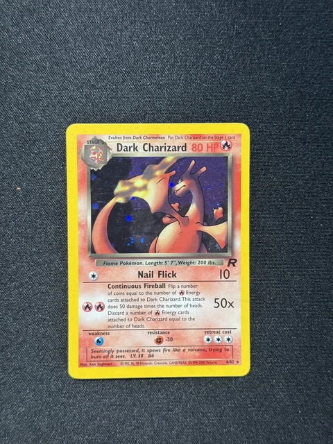 DARK CHARIZARD HOLO 04/82 - Rocket d'équipe - Ensemble de base WOTC ...