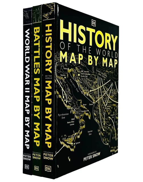 MAP BY MAP Series 3 Books Collection Set by DK Battles, History of the ...