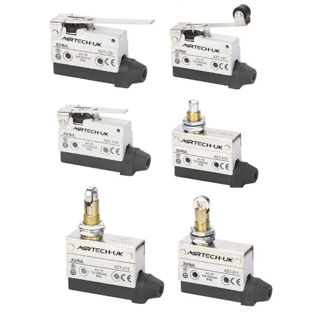 MICRO LIMIT SWITCH SPDT 250VAC 10A Short Lever Roller Pluger Cross £4. ...