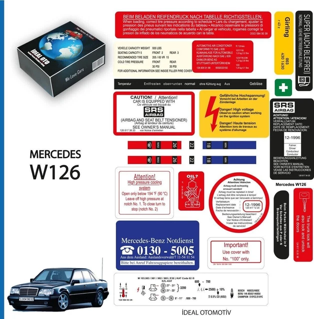 DECAL STICKER FOR All Models Engines For Mercedes S-Class W126 £29.88 ...