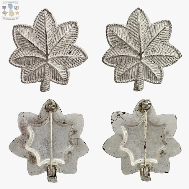 WWII US ARMY LIEUTENANT COLONEL RANK INSIGNIA STERLING 1-1/8 x 1-1/8 ...