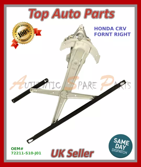 DRIVERS RIGHT FRONT Window Regulator With Out Motor For Honda Crv Cr-V ...
