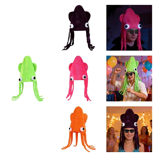 SQUID HAT COSTUME Cosplay Accessory for Festival Fancy Dress Christmas ...
