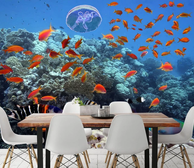 3D RED FISH E1020 Wallpaper Mural Paper Wall Print Indoor Murals CA ...