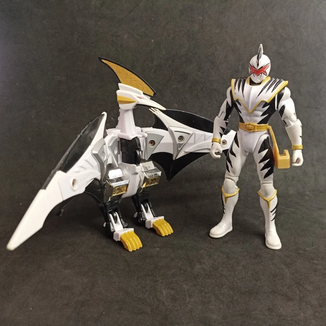 POWER RANGERS DINO Thunder_ White Draco Zord Rider_Bandai 2003_ Action ...