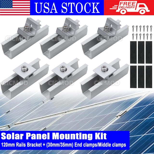 SOLAR PANEL BRACKET Rail Kit PV Fixing Clamp Metal/Tin/Flat/Sheet Roof ...