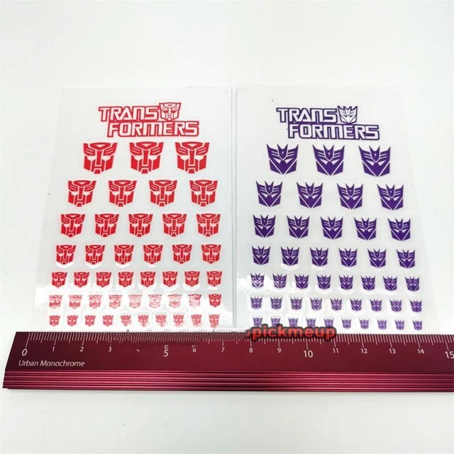 TRANSFORMERS AUTOBOT RED Decepticons Purple G1 Symbol Logo Sign Sticker ...