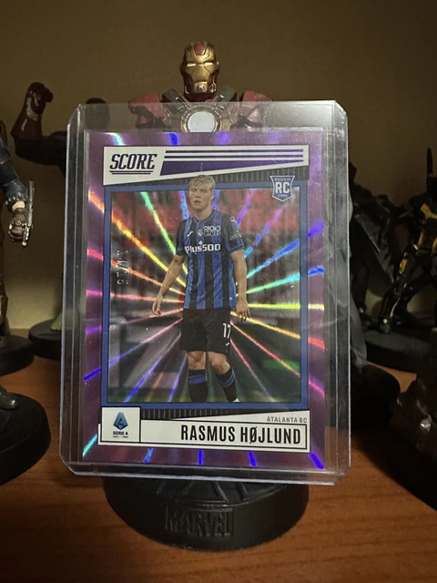 RASMUS HOJLUND /15 Rookie Card RC Panini Score Purple Atalanta Soccer ...