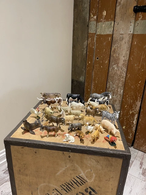 SCHLEICH FARM ZOO Animals Mixed Vintage Toy Bundle Horses Cows Goats ...