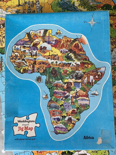 VINTAGE JIG-MAP WADDINGTON'S Africa Jig-saw Puzzle . Complete ...