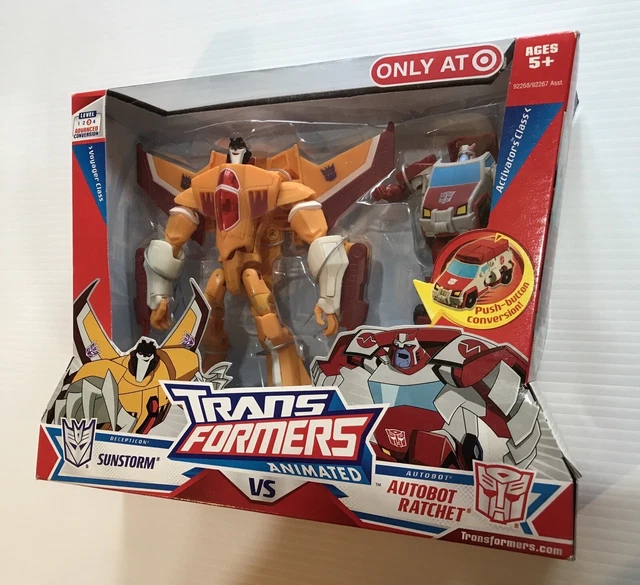 TRANSFORMERS ANIMATED SUNSTORM & RATCHET RARE! Target Exclusive Set ...