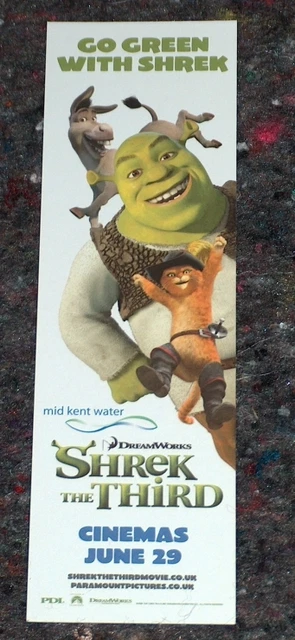 SHREK THE THIRD RARE mid kent water bookmark 2007. DreamWorks. Mint ...