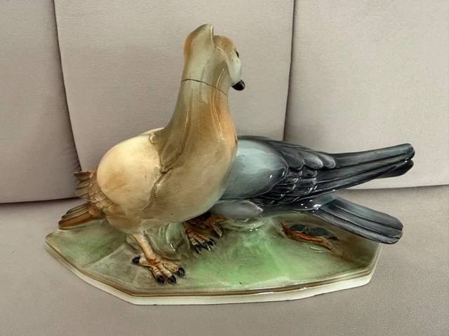 MAX ROESLER RÖSLER Art Deco alte Keramik Steingut Vögel Tierfigur ...