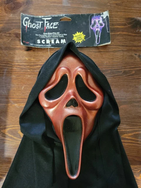 RARE VINTAGE ORIGINAL Metallic Red Ghostface Scream Mask Fun World Div ...