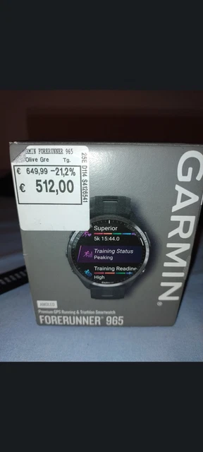 GARMIN FORERUNNER 965, 1.4 AMOLED 47 mm, Nuovo, Mai Usato EUR 450,00 ...