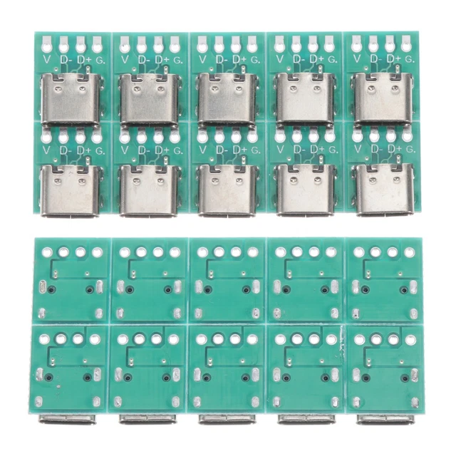 10X USB TYPE-C Board Usb C Female Connector Board USB C connector ...