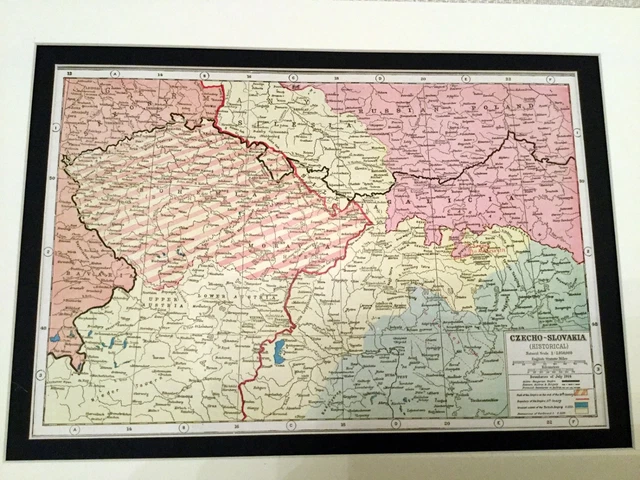 WW1 MAP PRINT Czechoslovakia Austro Hungarian Empire Pre Great War 1914 ...