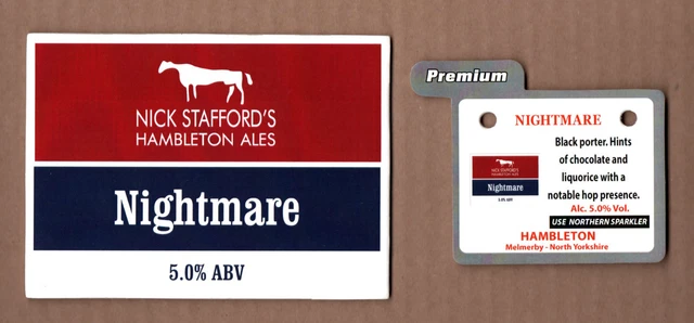 NICK STAFFORD'S HAMBLETON Nightmare pump clip/badge. Wetherspoon ...