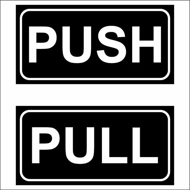 1 X PUSH Door Sign Plaque and 1 x PULL Door Sign Plaque Horizontal $18. ...