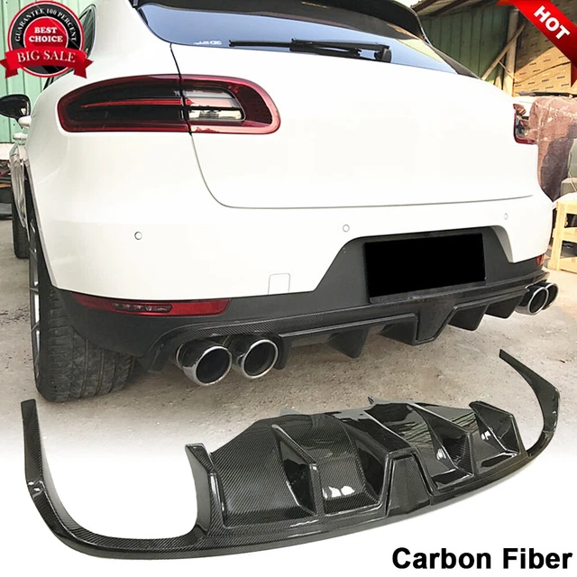 CARBON FIBER REAR Bumper Diffuser Lip Body Kit Fit For Porsche Macan ...