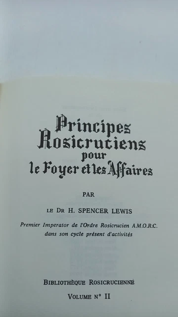 📘 PRINCIPES ROSICRUCIENS pour le foyer et les affaires-Edt ...