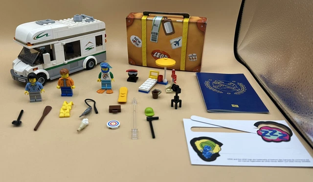 LEGO RV CAMPER Van 60057 & 5004932 Passport Travel Suitcase W/ Figure ...