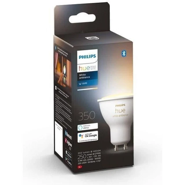 PHILIPS HUE WHITE Ambiance - Ampoule LED connectee GU10 - Compatible ...
