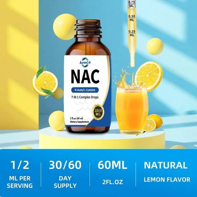 LIVER SUPPORT & Detox Drops - Organic NAC (N-Acetyl-Cysteine) Liquid £ ...