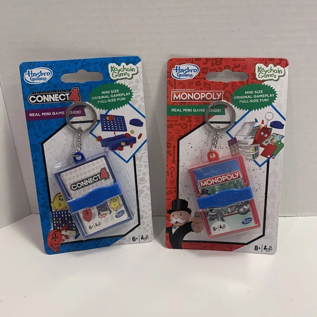 HASBRO GAMING MONOPOLY & Connect 4 Keychain Game Mini Original Gameplay ...