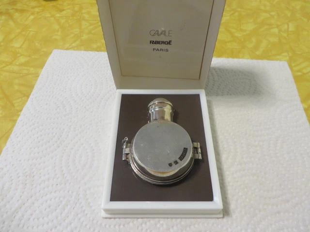 VINTAGE FABERGE CAVALE Paris Silver Plate Perfume Bottle Case With Box ...