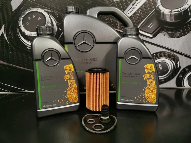 GENUINE MERCEDES-BENZ W205 C-Class C200 C220 Oil Filter & Engine Oil ...