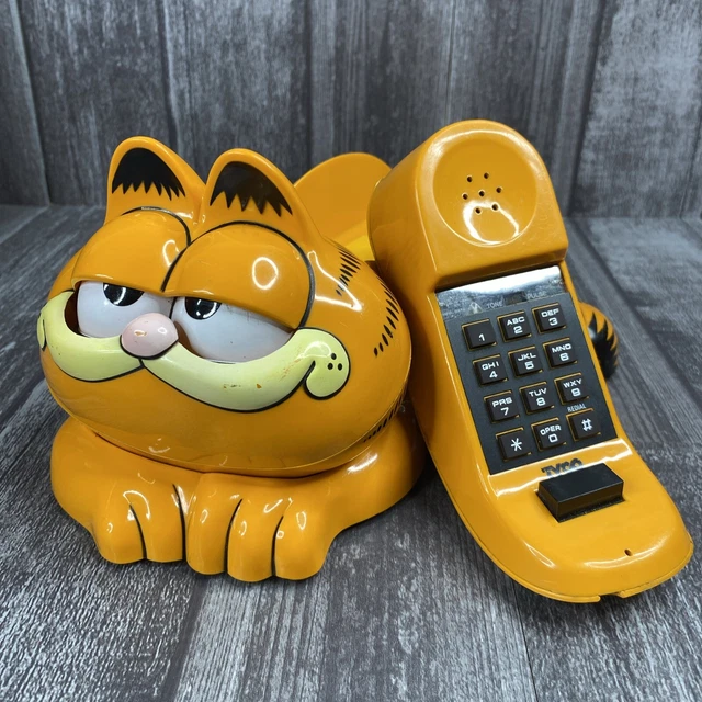 VTG GARFIELD CAT Phone TYCO Landline Telephone 1981 Eyes Open & Close ...