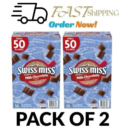 SWISS MISS MILK Chocolate Hot Cocoa Mix 50 Count Rich & Creamy pack of ...